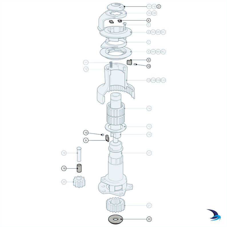 Lewmar - Ocean Self-Tailing Winch Spares (Sizes 14ST & 16ST)